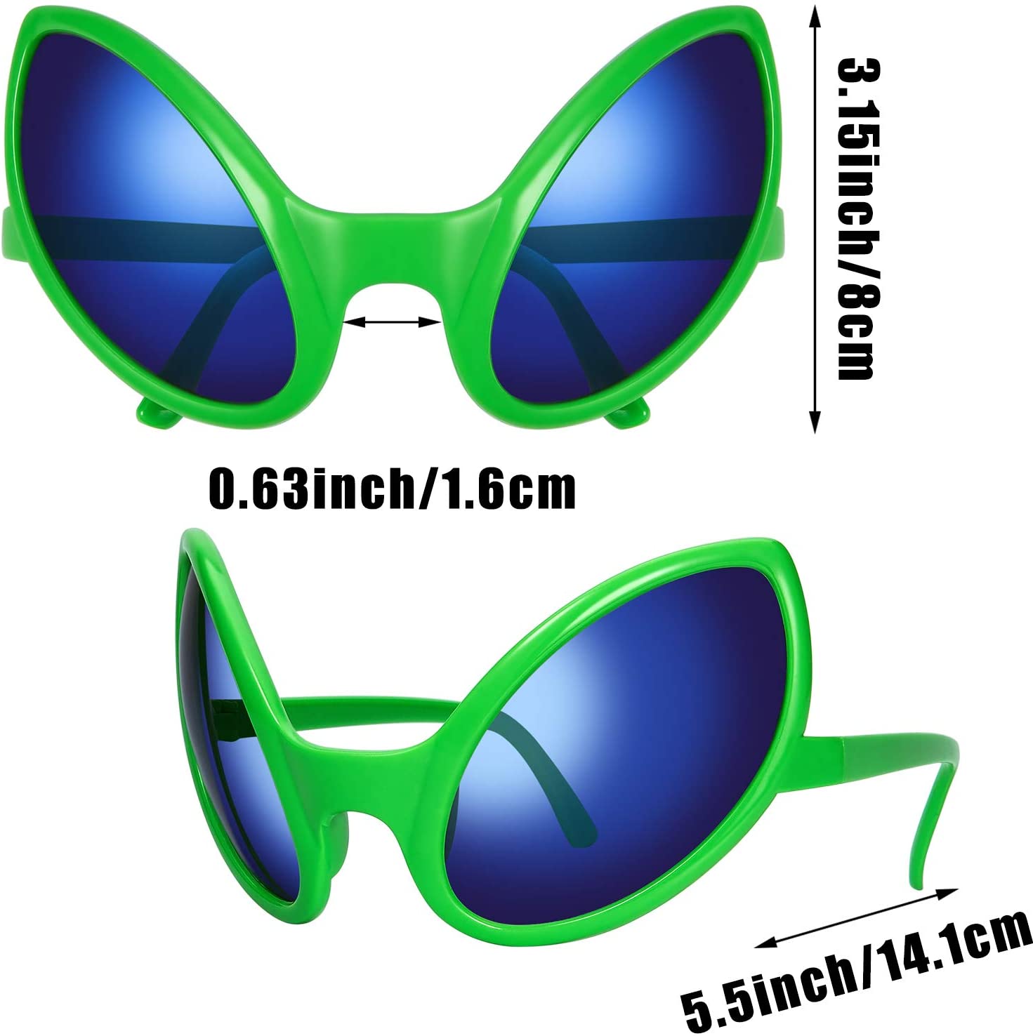 4 Pairs Alien Glasses Space Themed Funny Glasses with Green Color and 4 ...