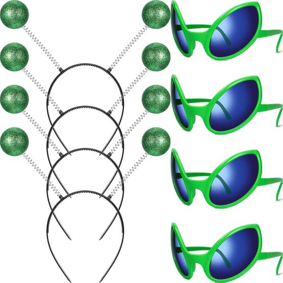 4 Pairs Alien Glasses Space Themed Funny Glasses with Green Color and 4 ...