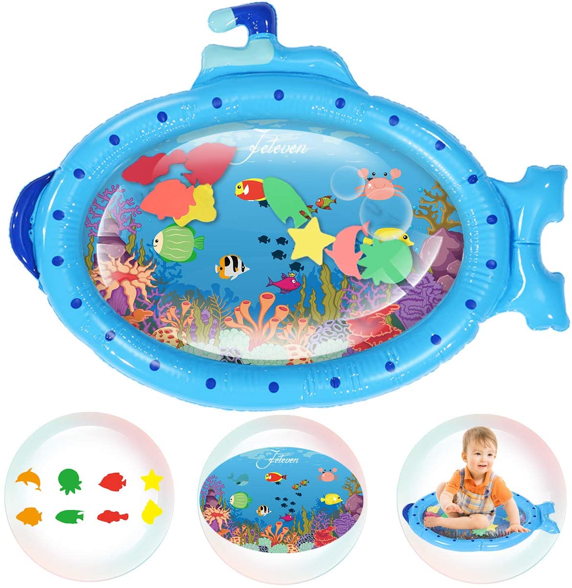 Jeteven Inflatable Water Mat for Baby Kids Play Patted Pad & Toddlers ...