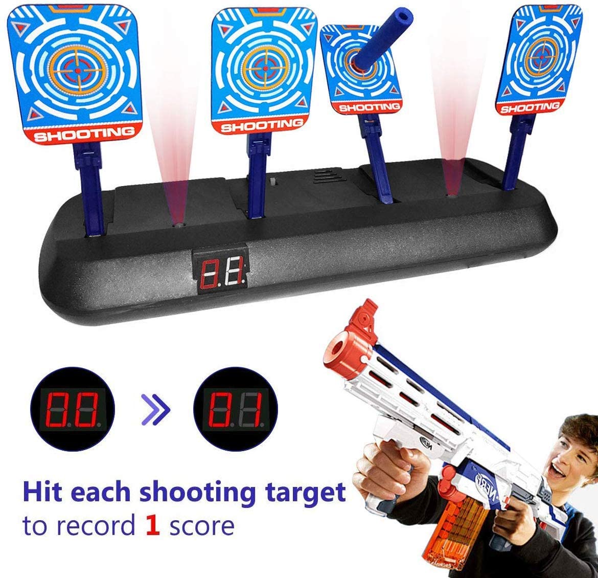 Masstimo Electronic Digital Target for Nerf Guns, Auto-Reset ...