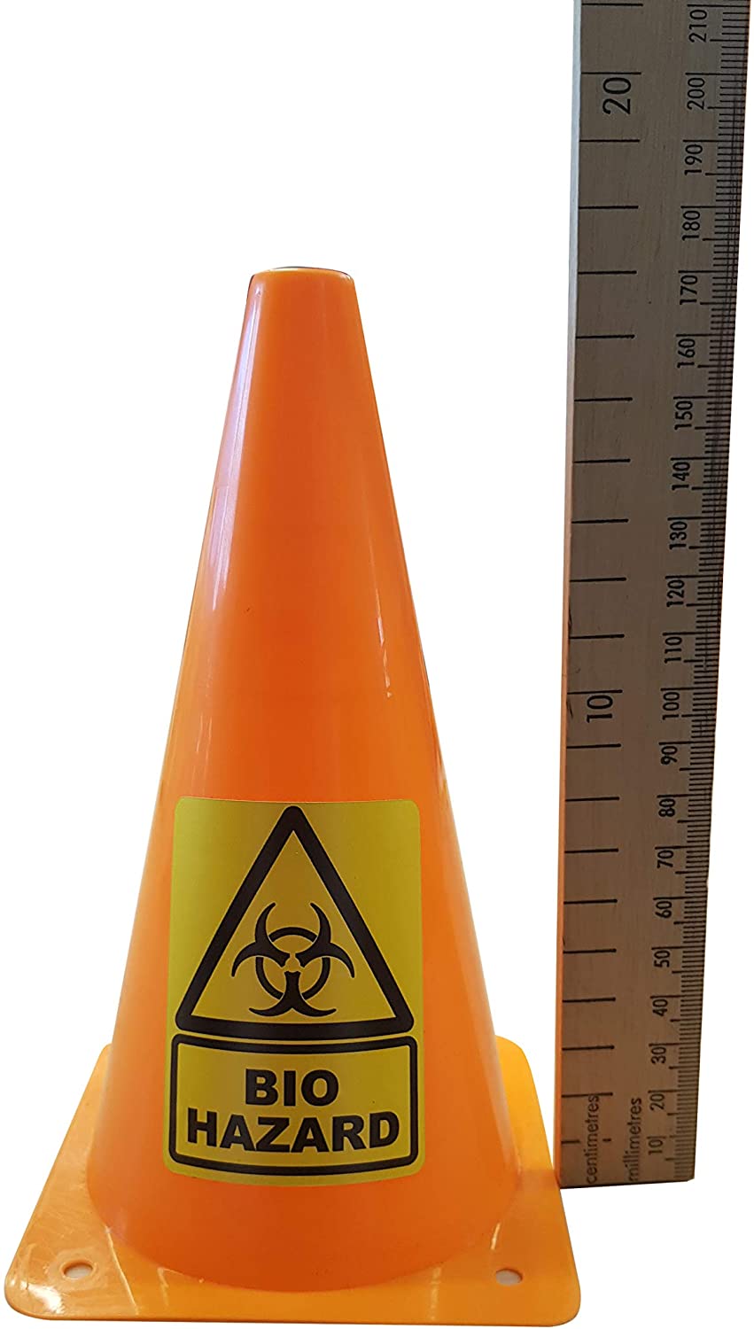 Caution Biohazard Barrier Tape (10mx1),Warning Biohazard Cone (x1 ...