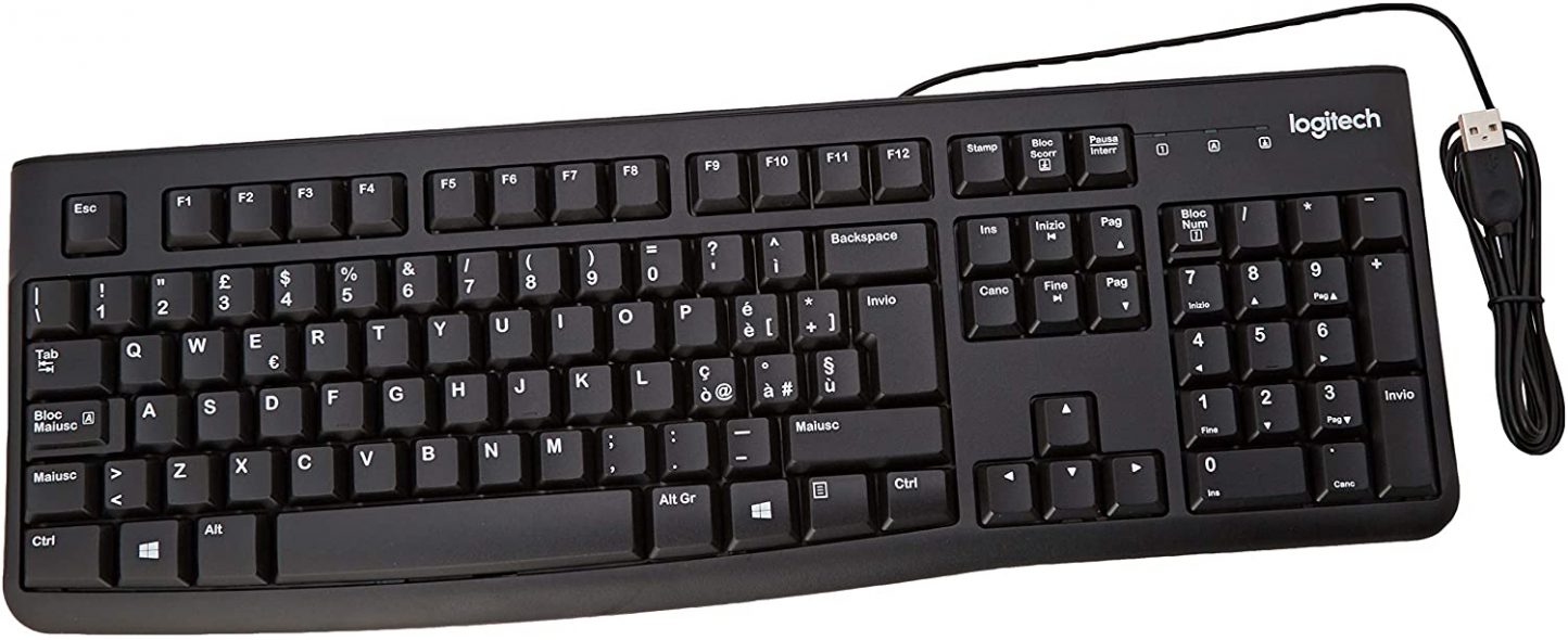 Logitech K120 Wired Business Keyboard, QWERTY Italian Layout – Black ...