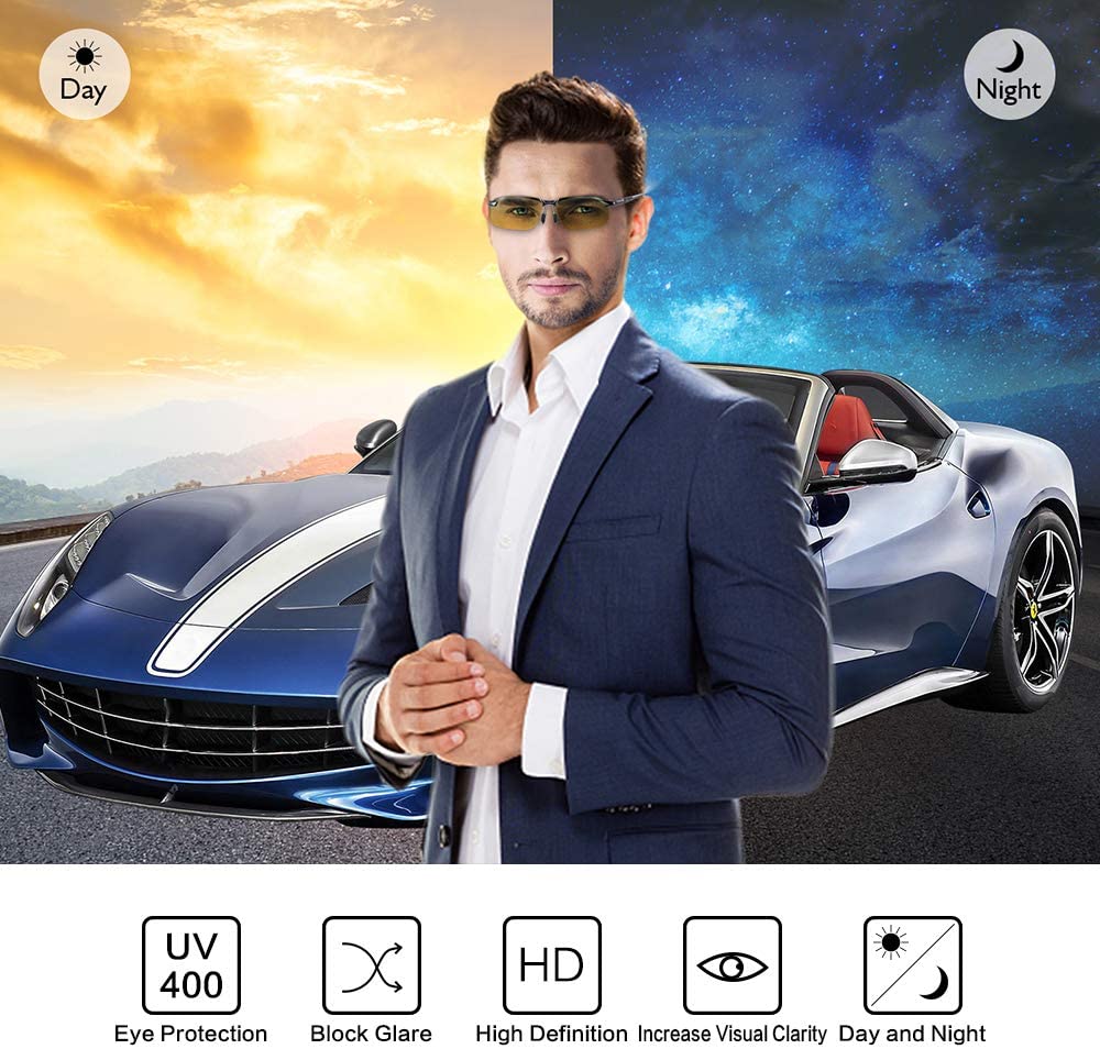 Day Night Driving Glasses- Anti-Glare Night Vision Glasses Men Women ...