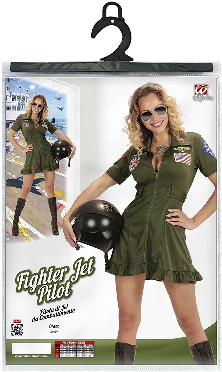 WIDMANN wdm15231 ? Pilot Fighter Jet Costume, Green, Small – BigaMart