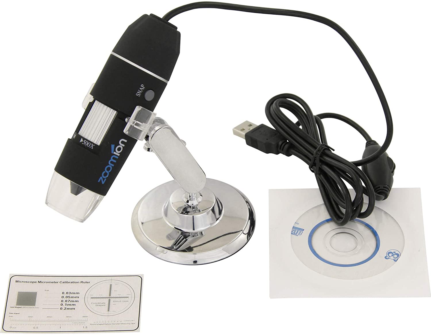 Zoomion USB Microscope Micron 50x-500x for children from 10 years and ...