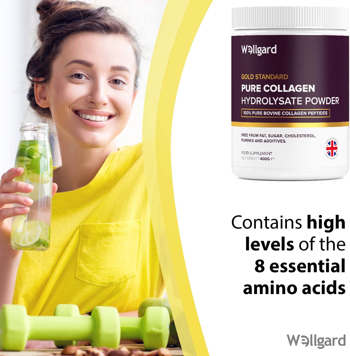Collagen Supplements, Gold Standard Bovine Collagen Powder by Wellgard ...