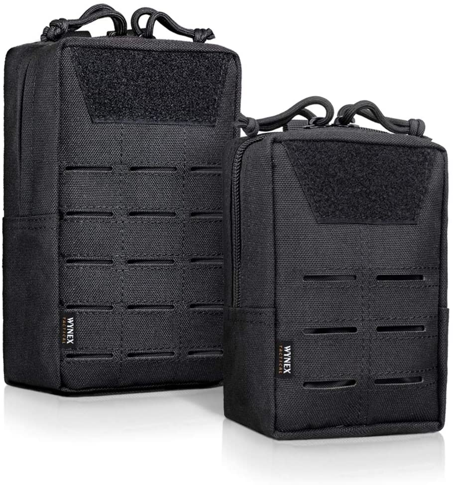 WYNEX Tactical Molle Pouches of Laser-Cut Design, 2 Pack Utility EDC ...