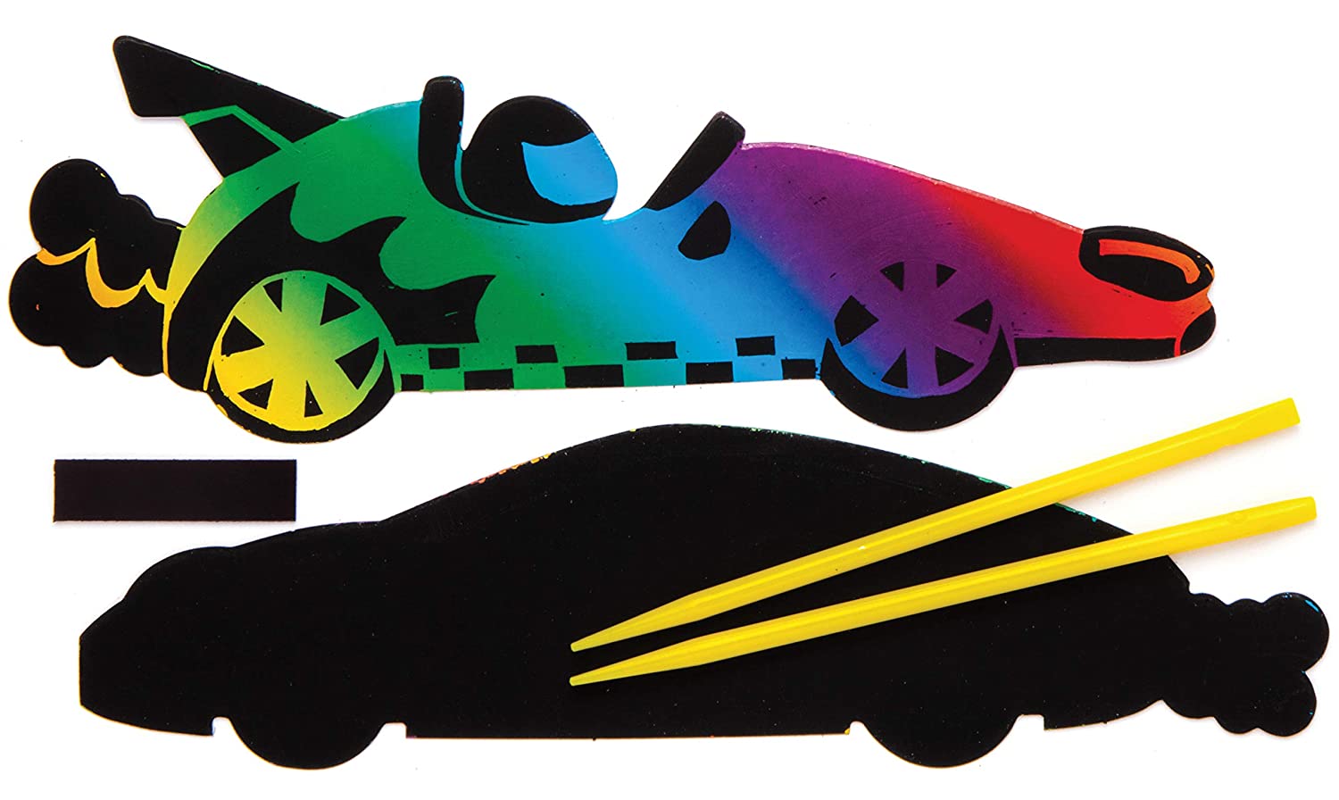 Baker Ross AW577 Racing Car Scratch Art Magnets (Pack of 10), Black ...