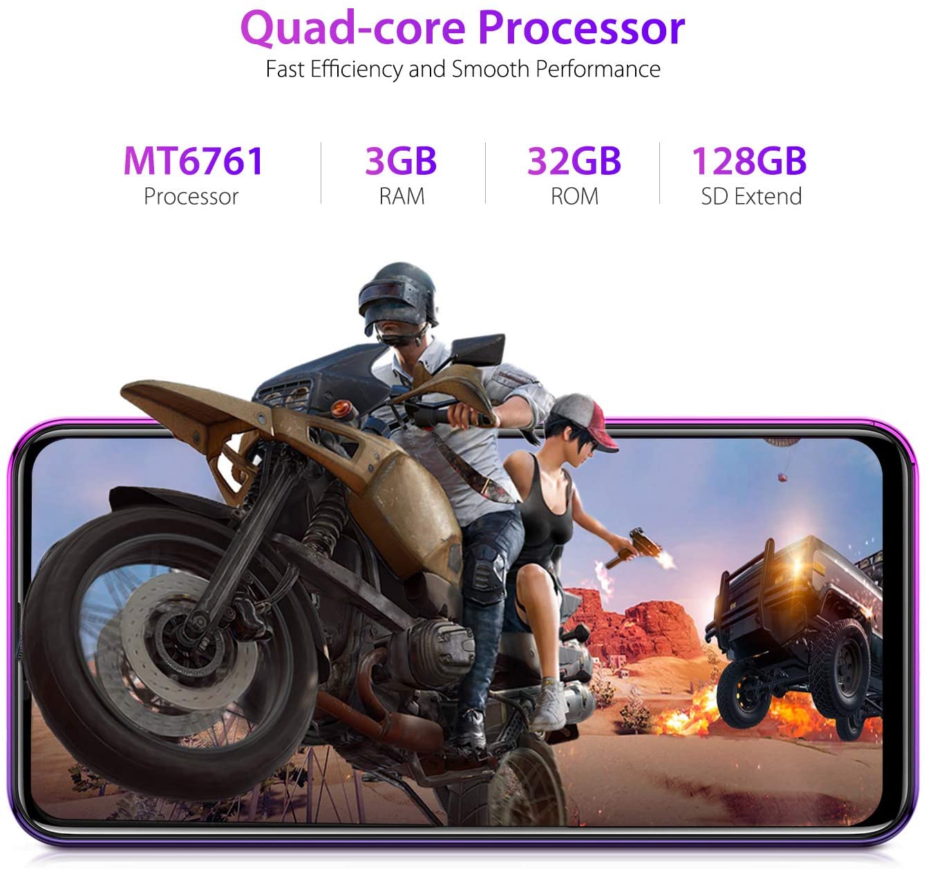 4G SIM Free Mobile Phones Unlocked, 3GB + 32GB, Android 9 Pie, Triple ...