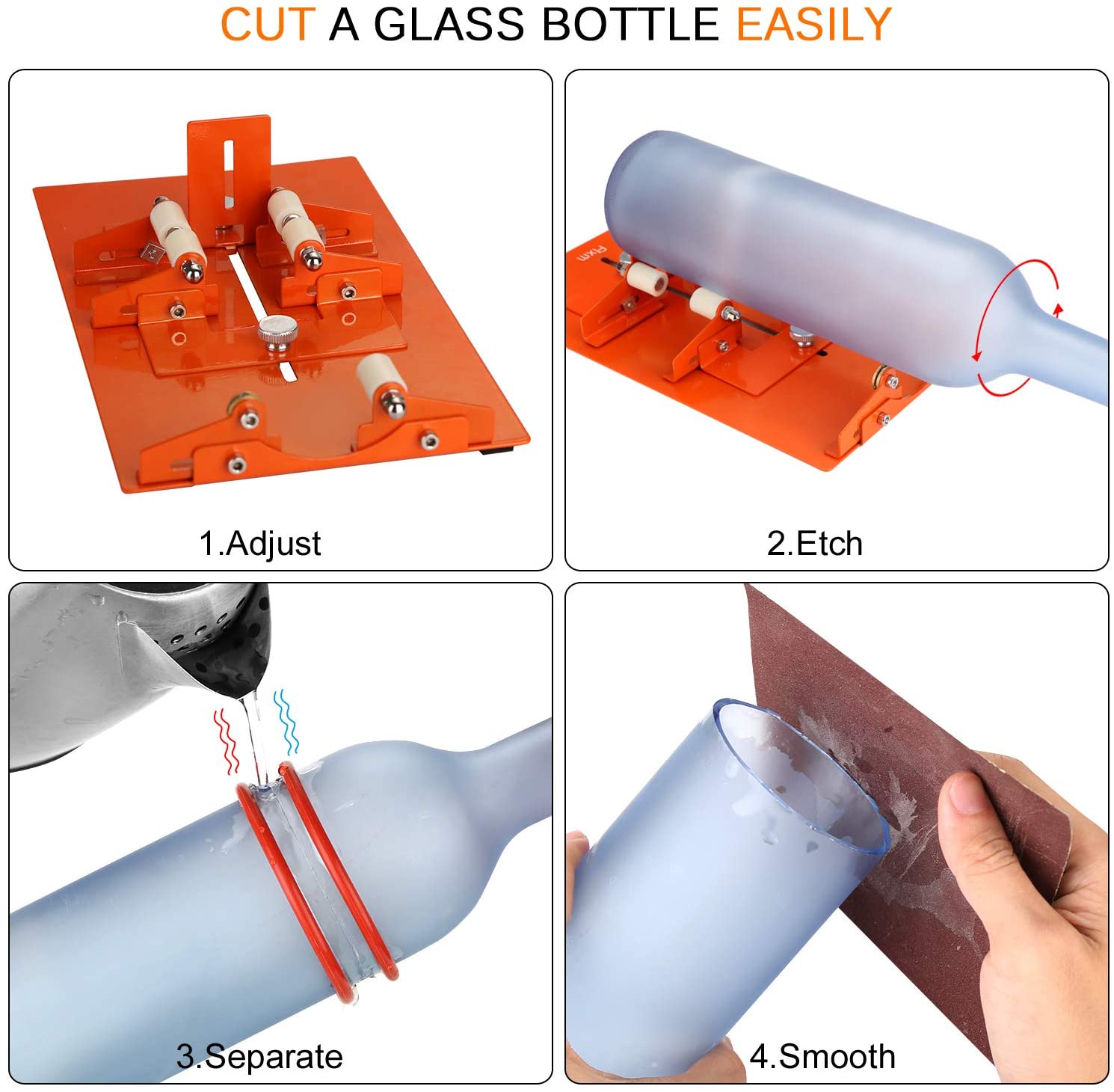 FIXM Glass Bottle Cutter, Updated Version Bottle Cutting Tool for ...