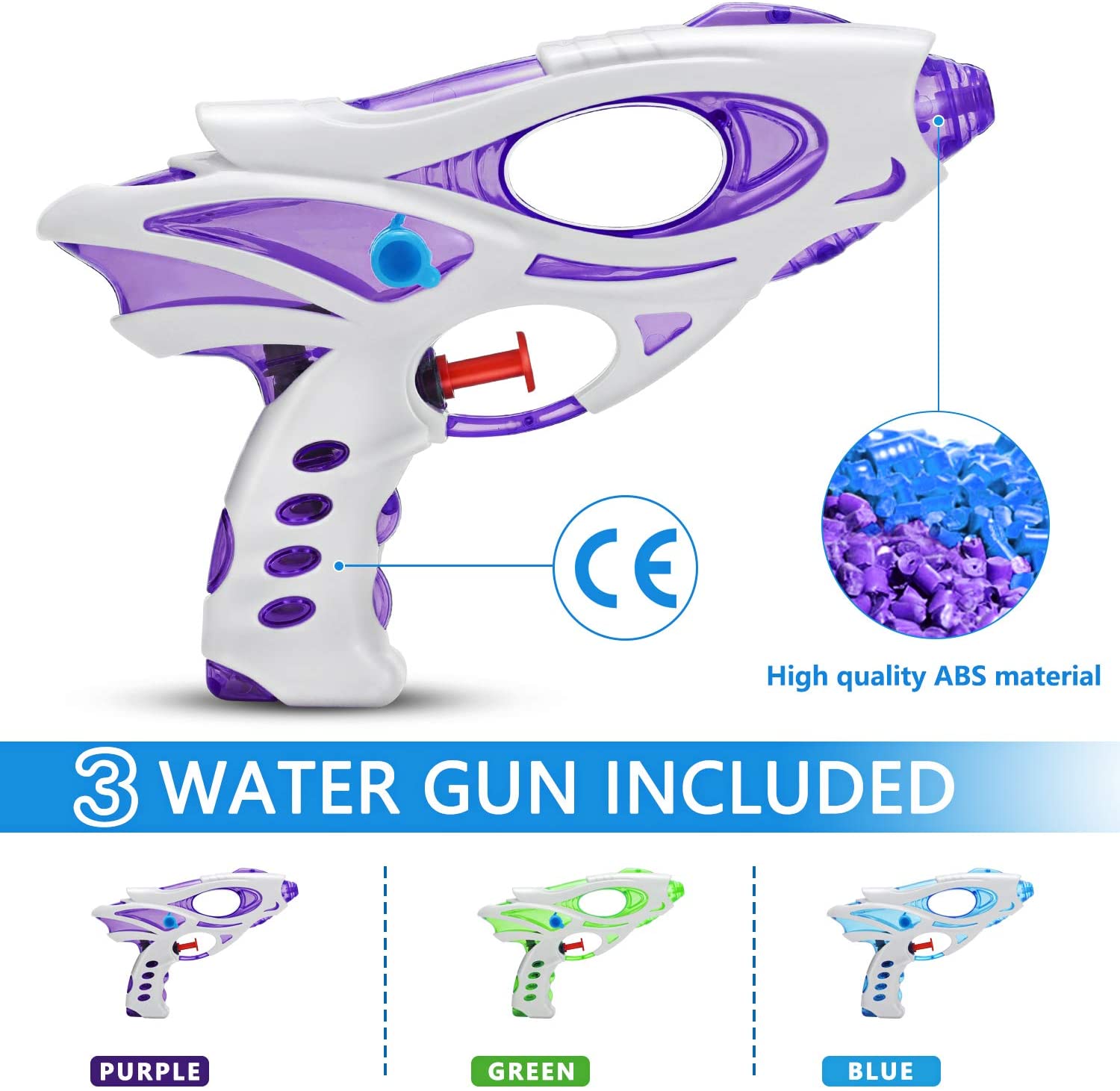 Ucradle Water Pistols For Kids,3Pack Super Gun Blaster Cool Small ...