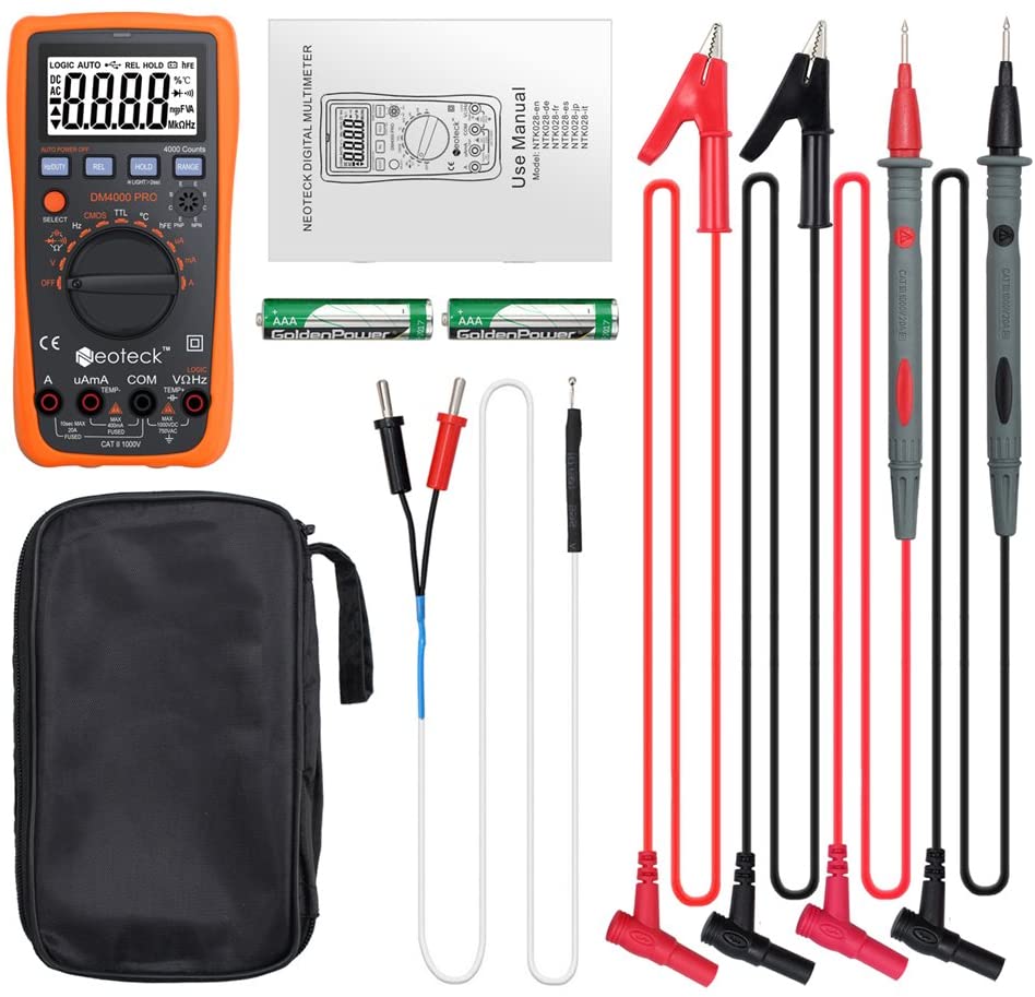 Neoteck Multimeter 4000 Counts Auto Manual Ranging Digital Multimeter ...