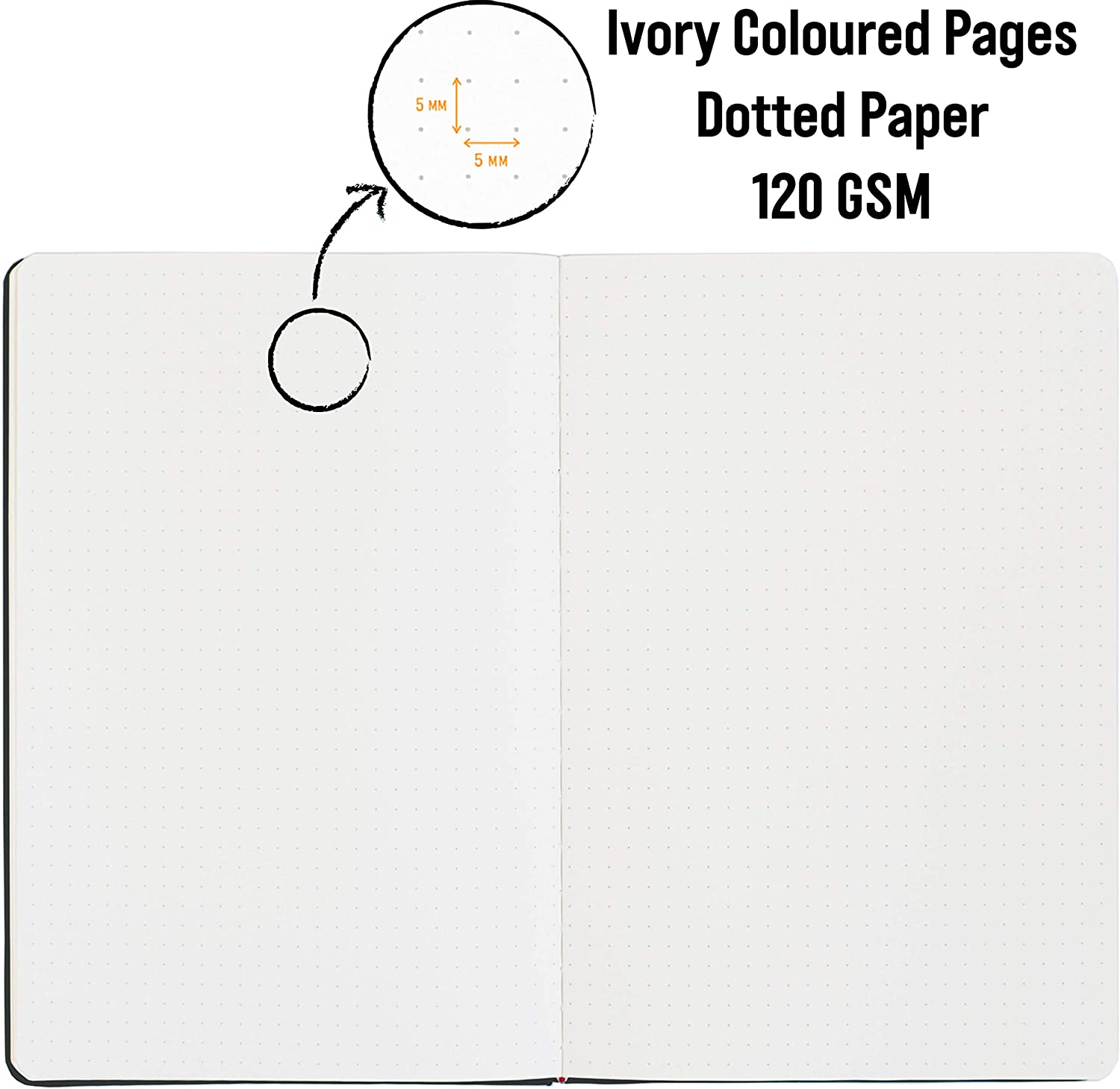 Stationery Island A5 Dotted Notebook – Black – Hardcover Bullet Grid ...