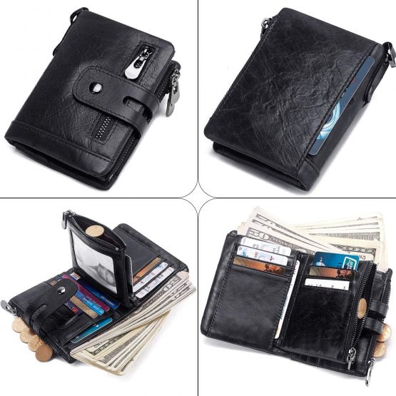 Venom Leather Mens Bifold Wallet With Coin Pocket | IUCN Water