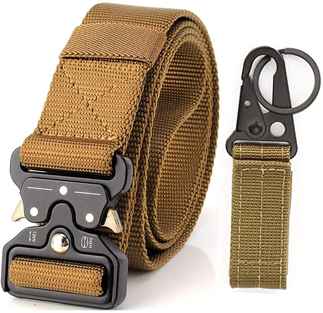 Military Tactical Belt for Mens and Women, Army Nylon Fabric Webbing ...