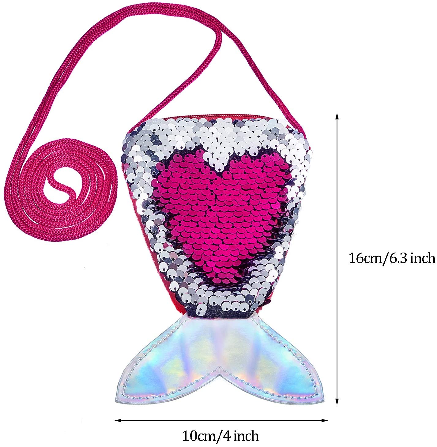 15 Pieces Mermaid Tail Coin Purse Mermaid Sequin Crossbody Coin Wallet ...