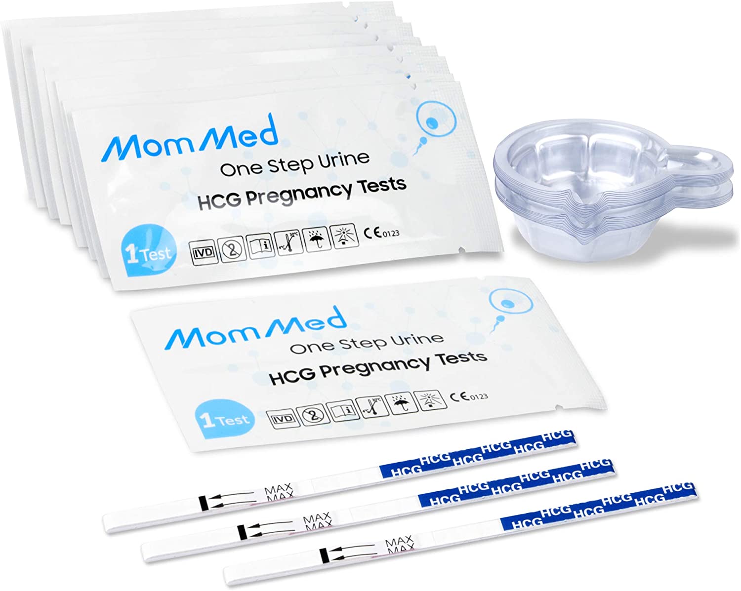 MomMed Pregnancy Tests, 20 x Pregnancy Test Strips (25mIU) with 20pcs ...