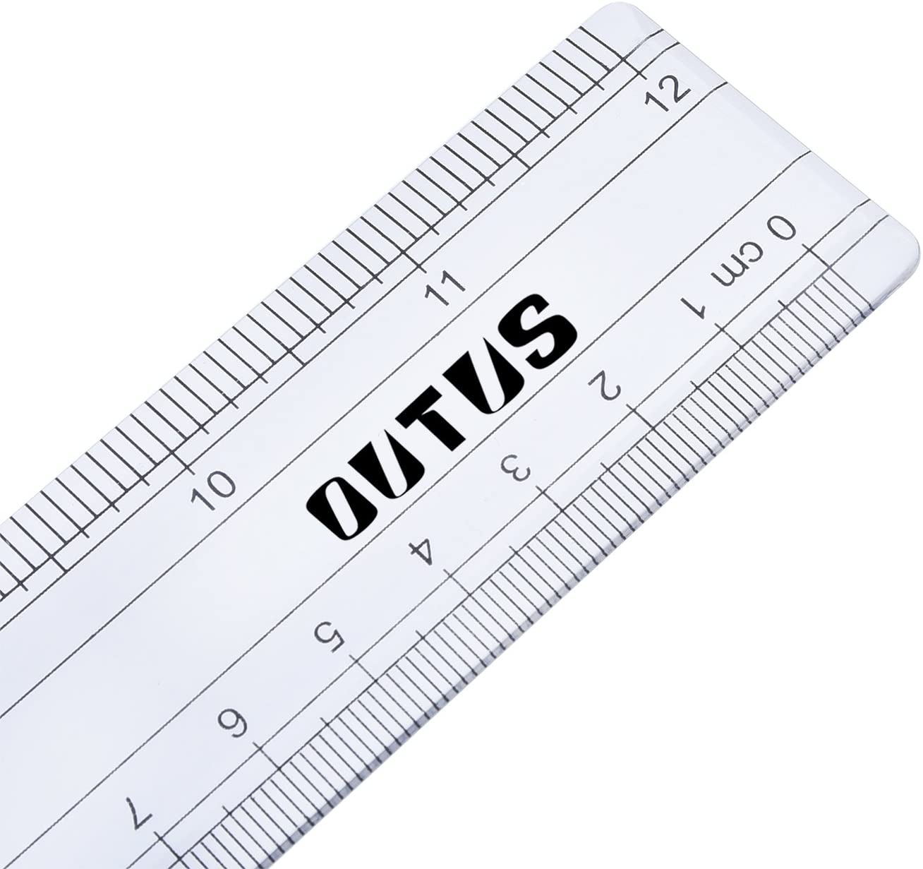 2 Pack Plastic Ruler Straight Ruler Measuring Tool 12 Inches (Clear, 31 ...