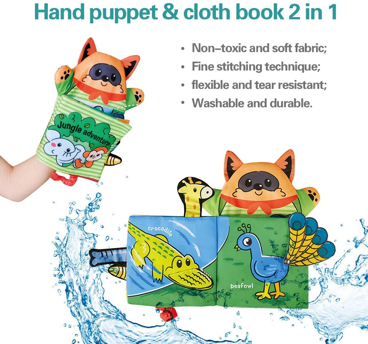 Ultra Soft Baby Book Touch and Feel Coloth Book, Safe Nontoxic Biteable ...