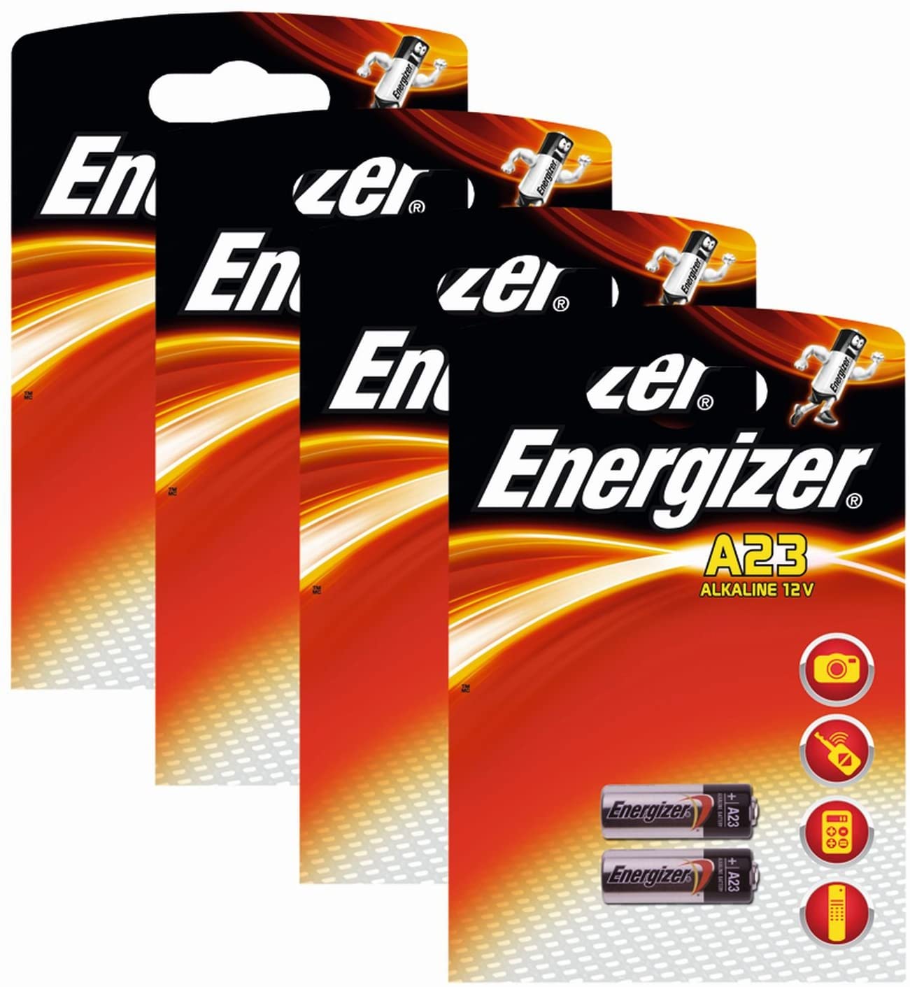 Energizer Original Alkaline Batteries A23 (12 Volts, 4 Packs of 2 ...