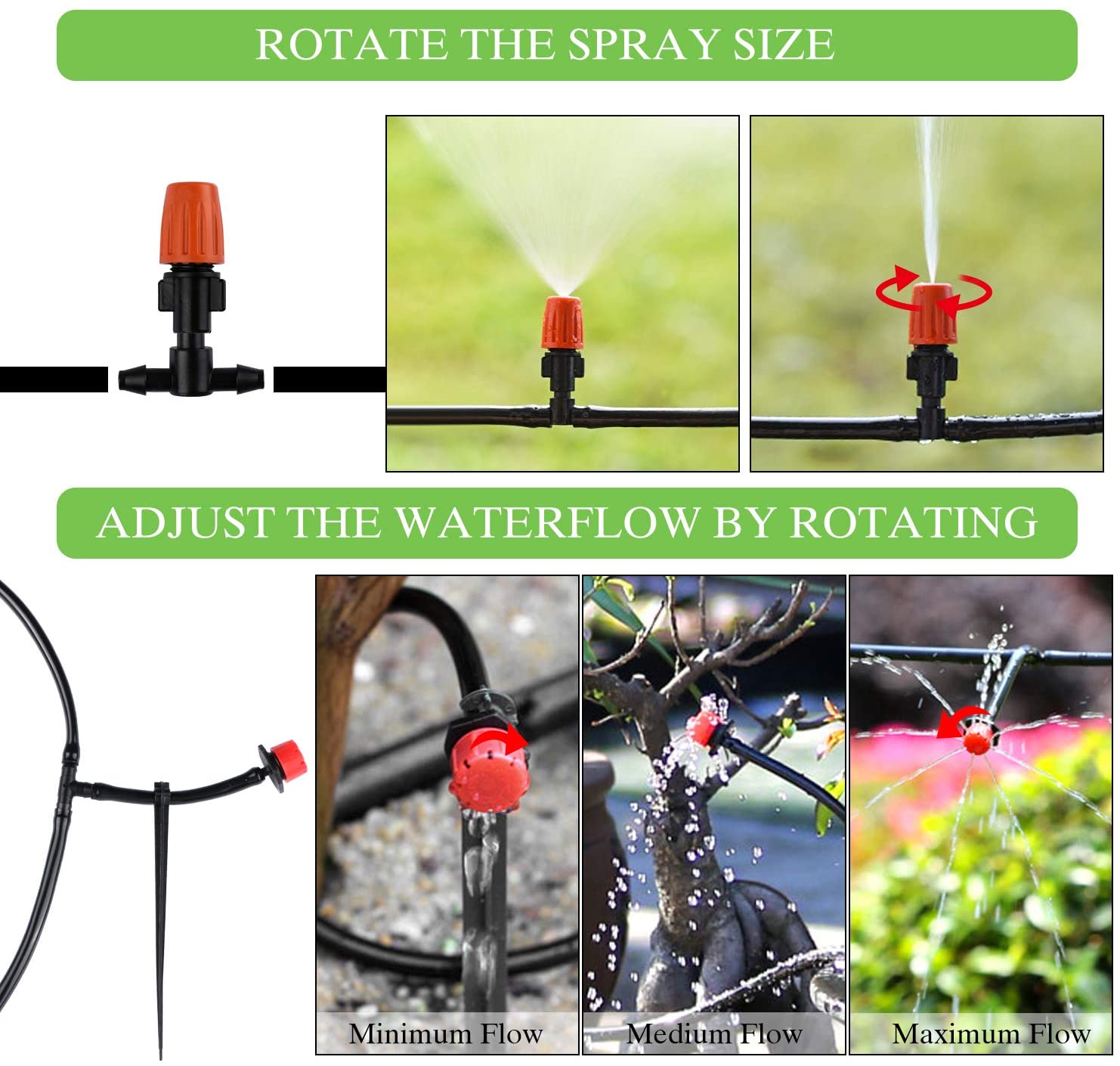 TedGem Drip Irrigation System,30m Kit Drip Irrigation Watering System ...