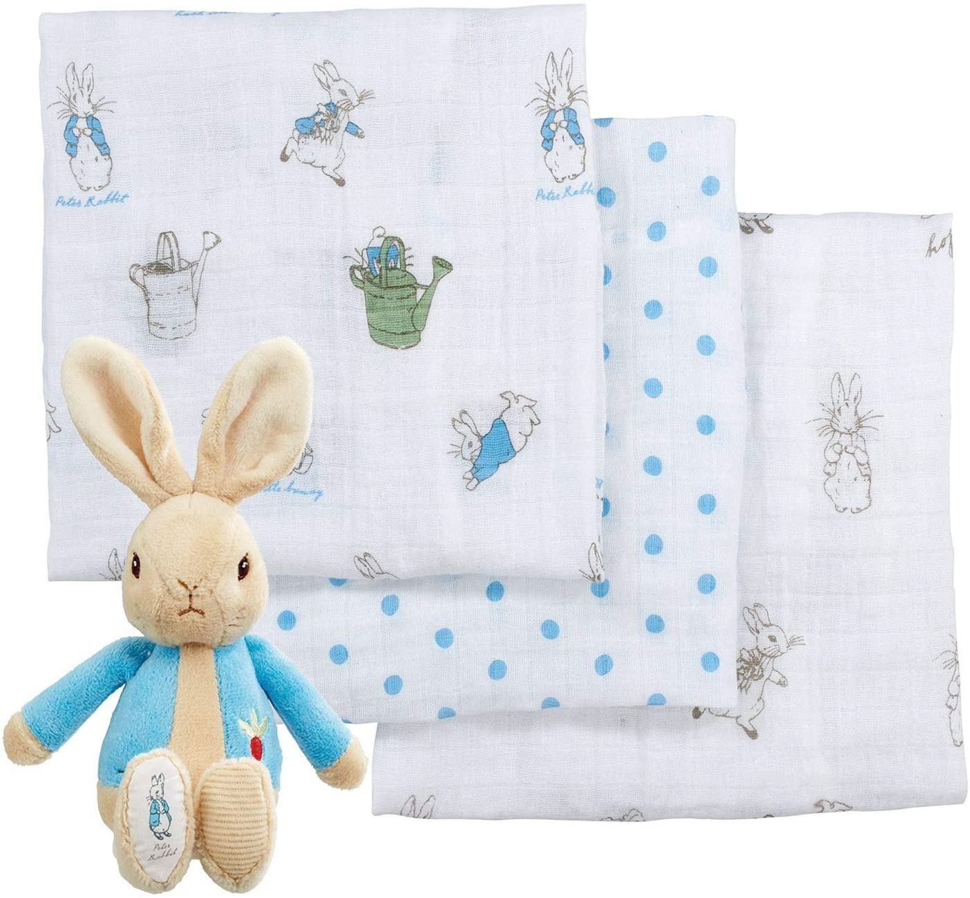 Peter Rabbit Gift Set – Unisex Beatrix Potter Soft Toy and Muslin Set ...