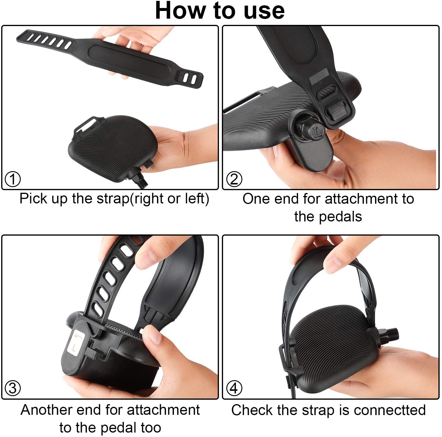 6 Pieces Rubber Pedal Straps Exercise Bike Pedal Straps Foot Pedal ...