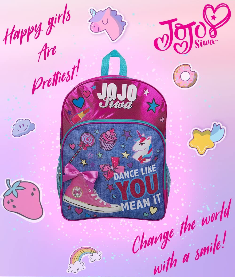 JoJo Siwa Bow Backpack Ruck Sack Sholder Bag Denim Large Poket Print ...