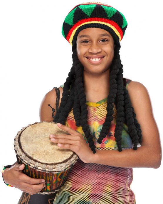 SATINIOR 3 Pack Rasta Hat with Black Dreadlocks Wig Rasta Wig Cap for ...