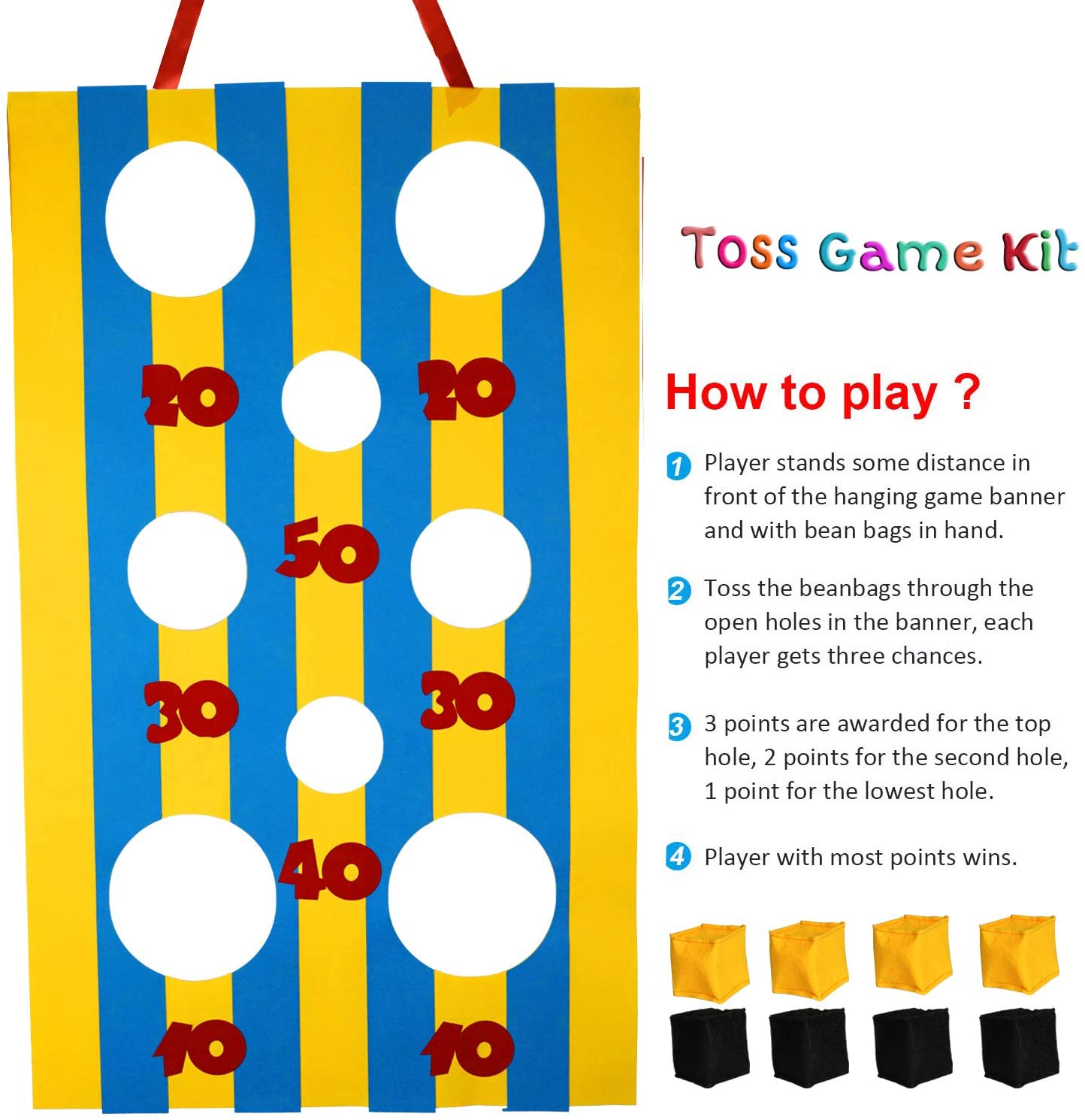 OOTSR Carnival Toss Games with 8 Bean Bag for Carnival Decorations and ...