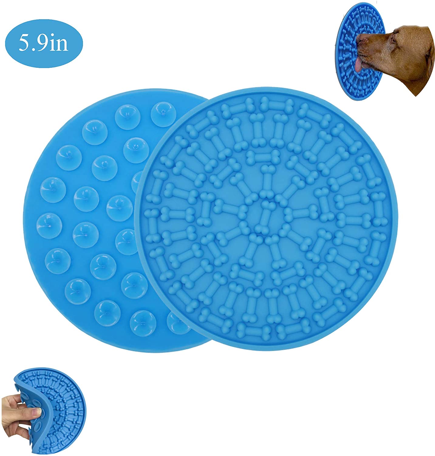 bonpeng [2PACK] Buddy Treat Mat,Dog Licky Mat, Perfect Curve Lick Pad ...