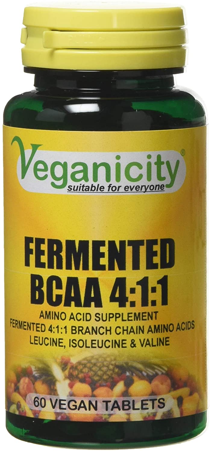 Veganicity Fermented BCAA 4: 1: 1000mg: Amino Acid Supplement: 60 ...