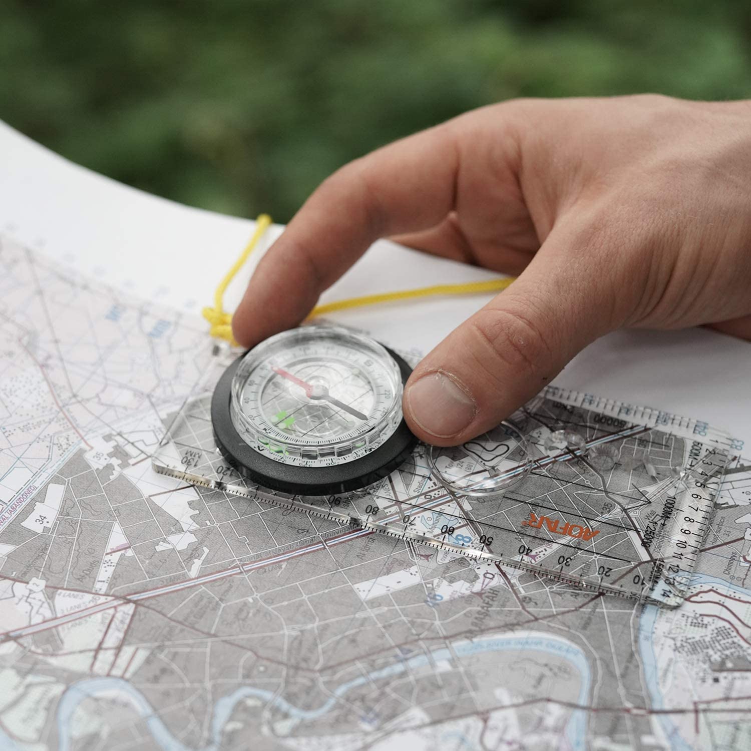 AOFAR AF-5D Map Compass with Raised Base Plate and Swivel Bezel for ...