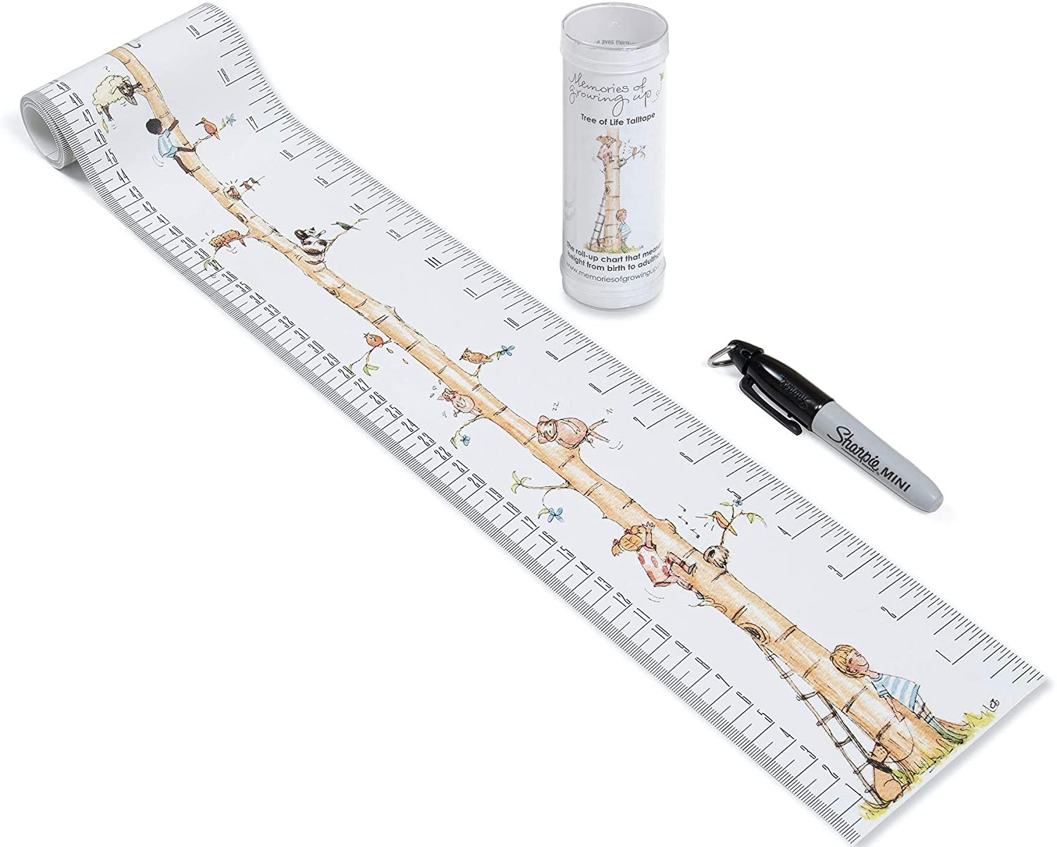 TALLTAPE – Portable, Roll-up Height Chart Plus 1 Sharpie Marker Pen to ...