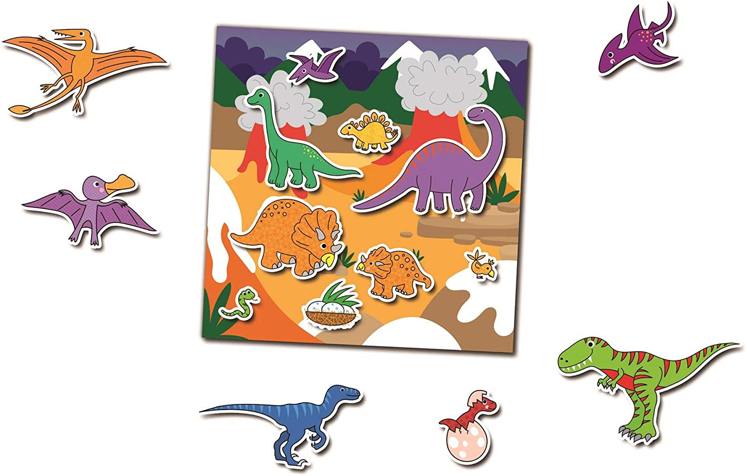 Galt 1005101 Reusable Sticker Book-Dinosaurs, Multicolor, 21 x 21 x 0 ...