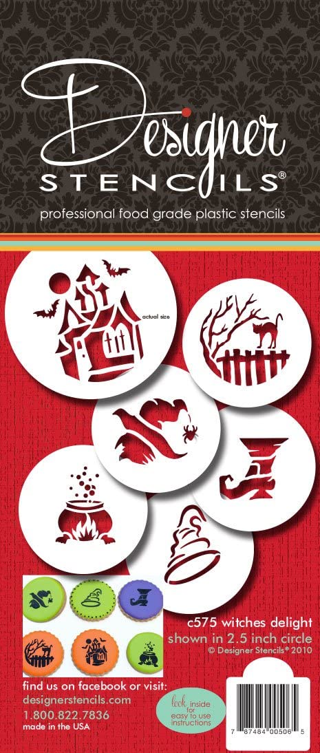 designer stencils C575 Halloween Cookie Stencil Set, (Witch Shoe; Witch ...