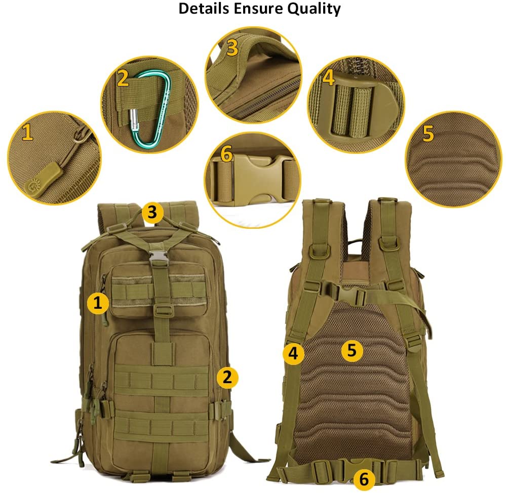 Zology Multifunctional 40L Large Capacity Military Army Tactical ...