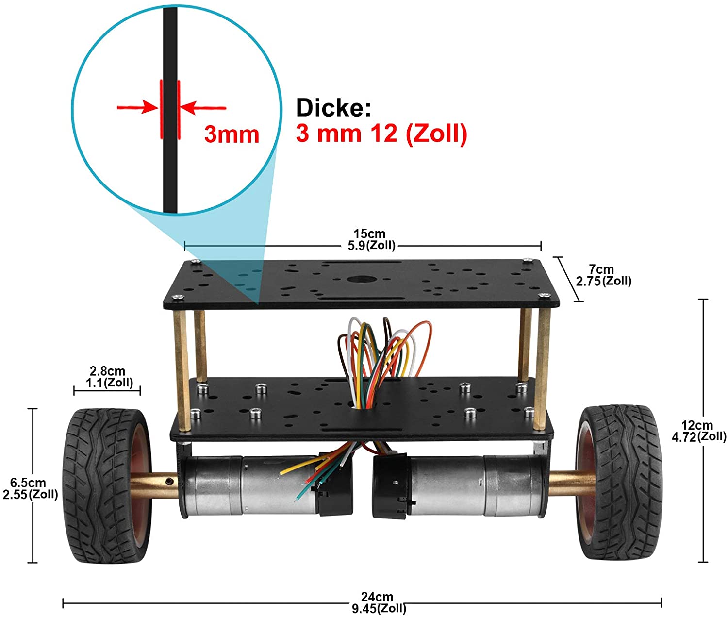 town sister DIY Self Balancing Robot Car Kit Aluminium Alloy Max Load 2KG 2 Motors DC Carbon ...