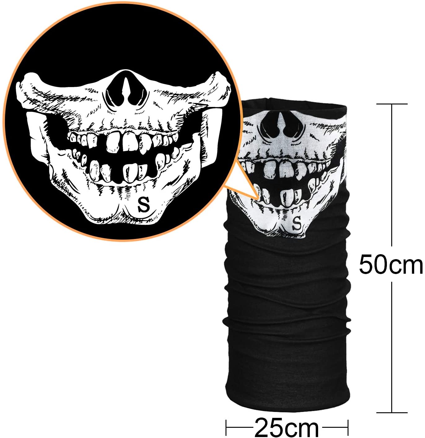 Tatuo White Skeleton Gloves and Skull Face Mask Half Ghost Bones for ...