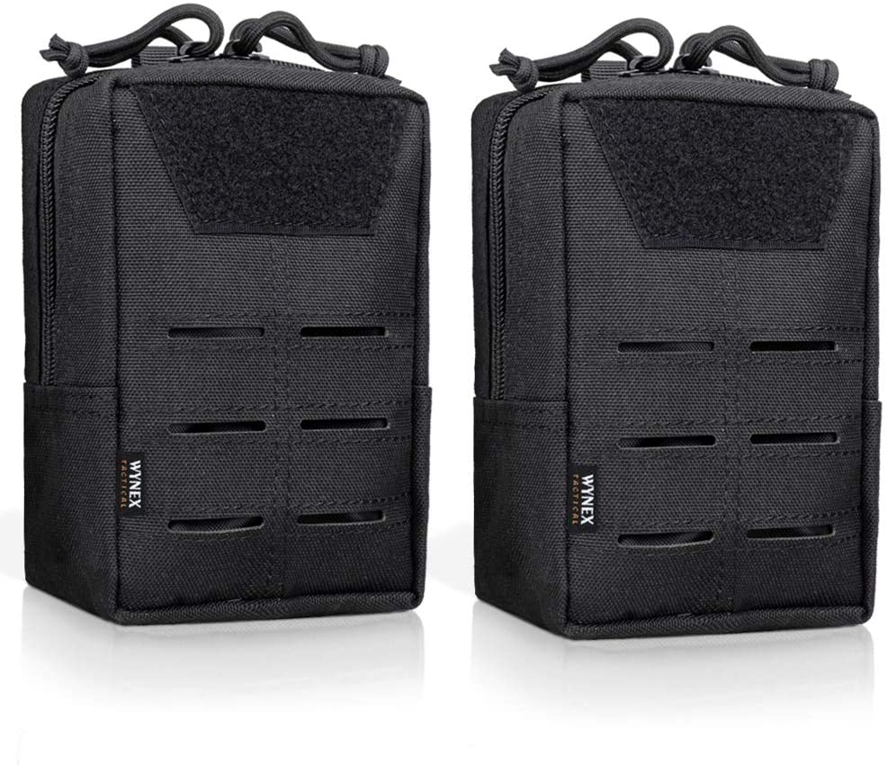 WYNEX Tactical Molle Pouches of Laser-Cut Design, 2 Pack Utility EDC ...