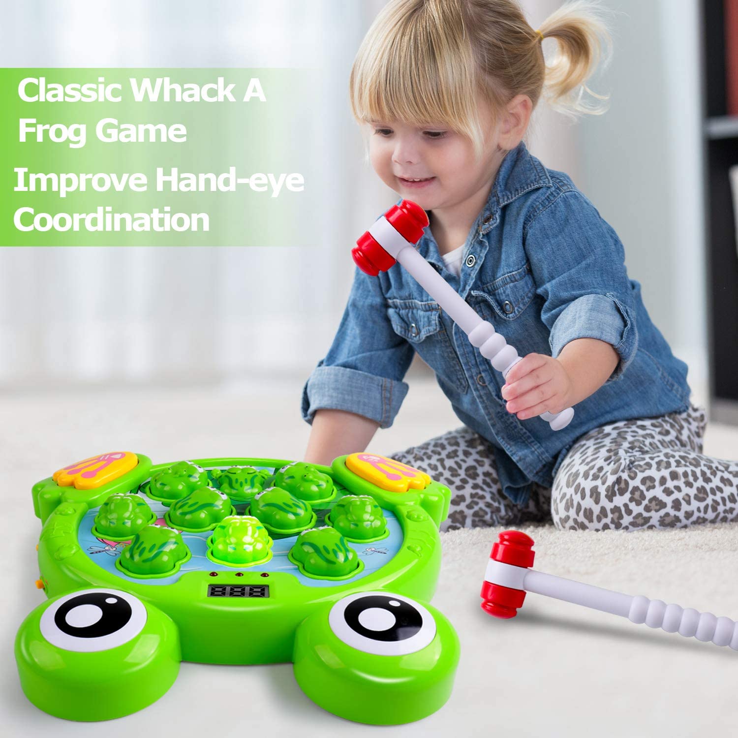 Lamlingo Interactive Whack A Frog Game with 2 Hammers, Early ...