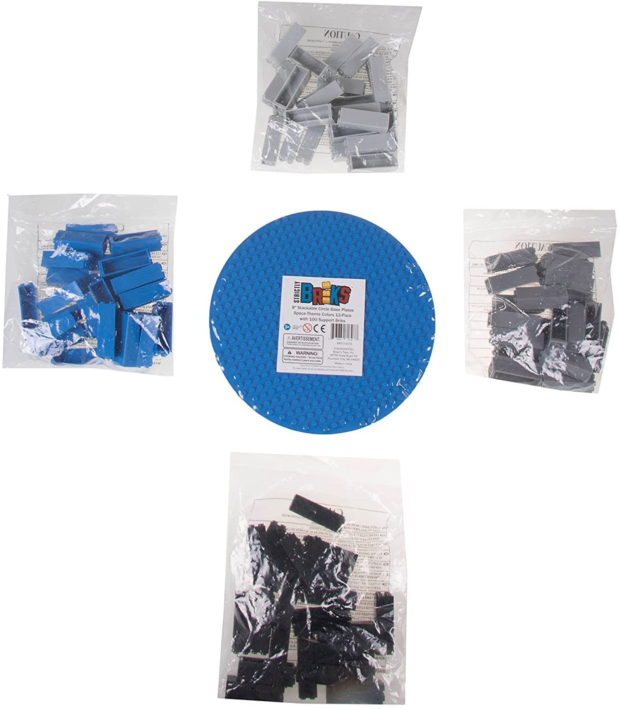 Strictly Briks Classic Stackable 8″ Circle Baseplate Brik Tower ...