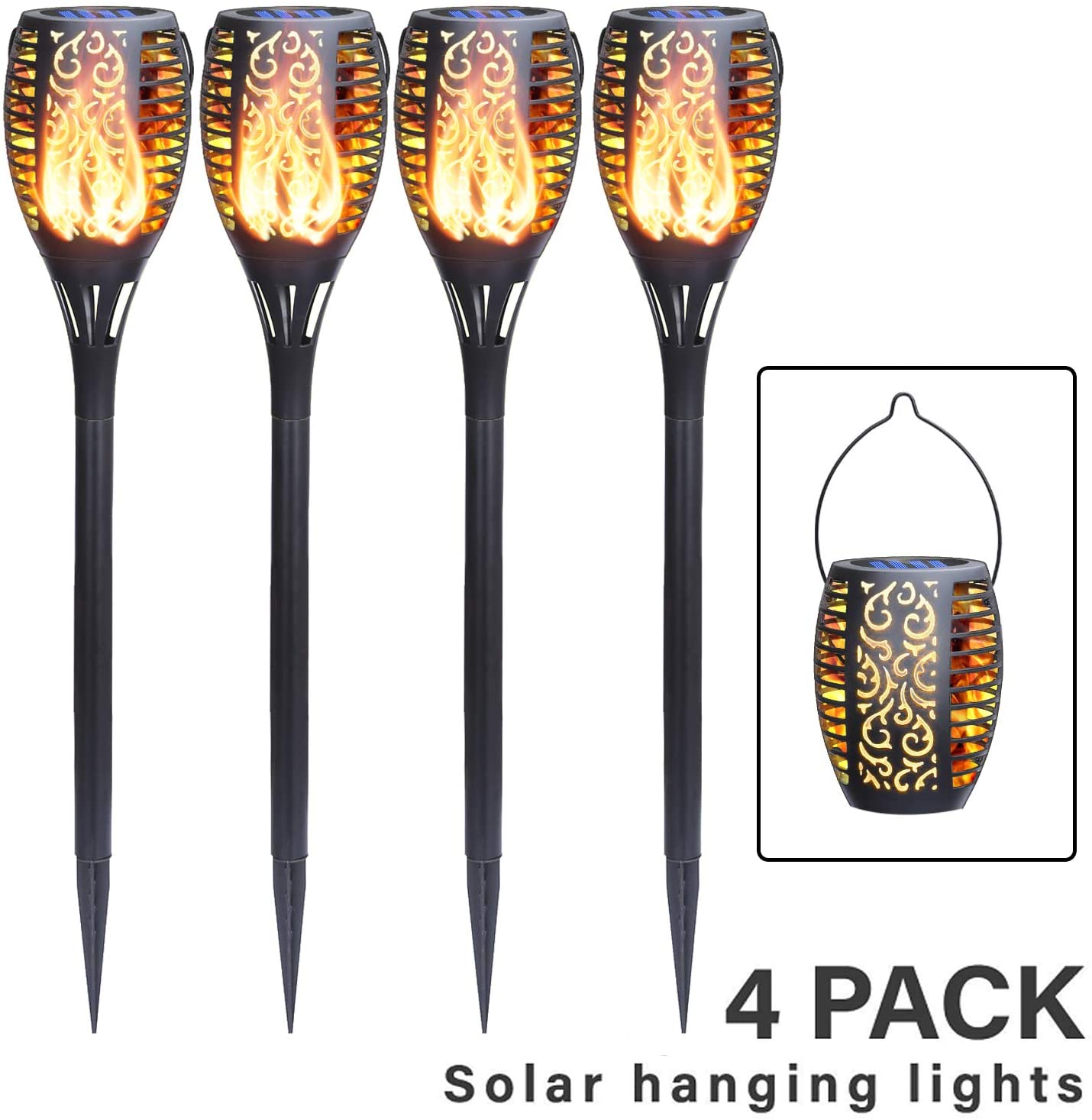 FLOWood Solar Torch Lights Waterproof Dancing Flickering Flame Solar ...