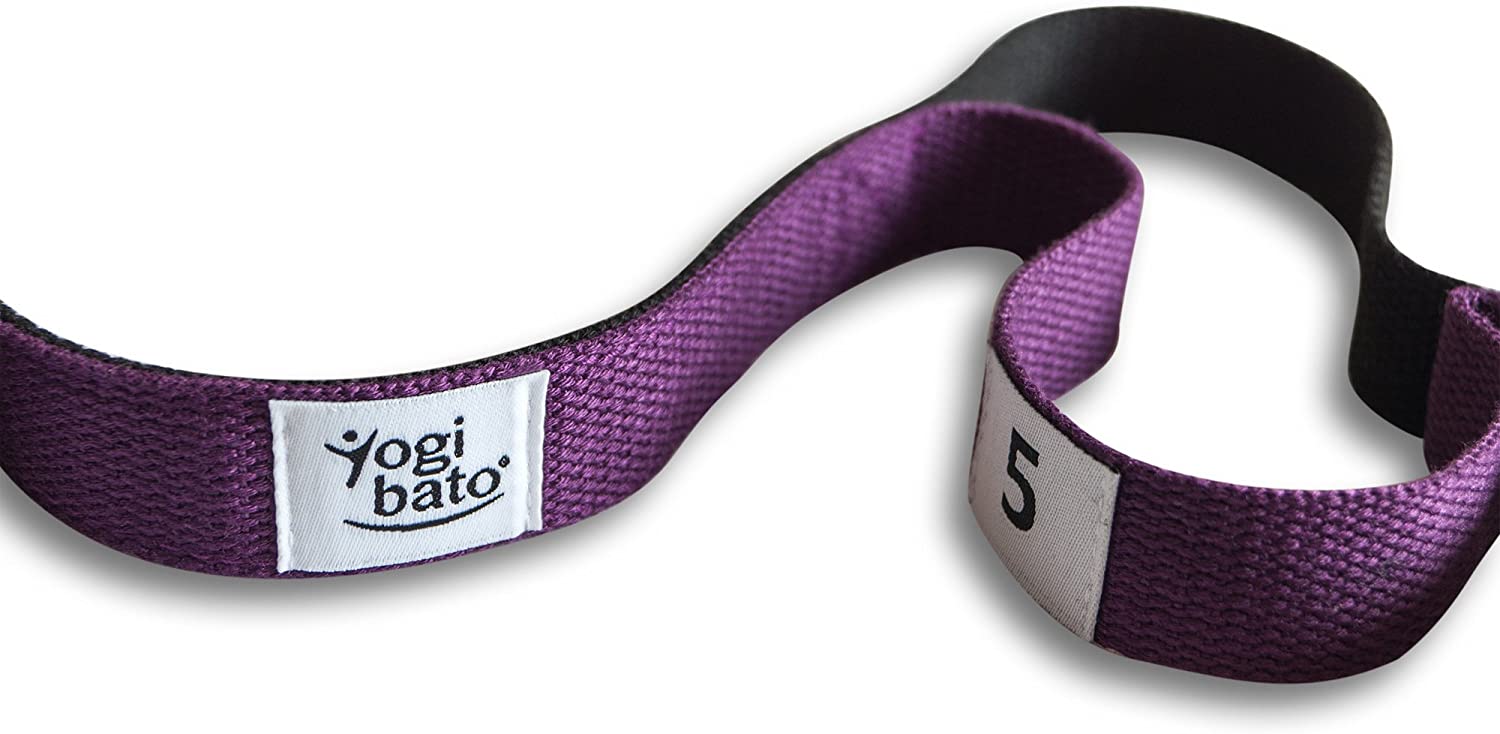 Yogibato Stretching Strap with 8 Loops – Multi Loop Yoga Belt – 240 x 2 ...