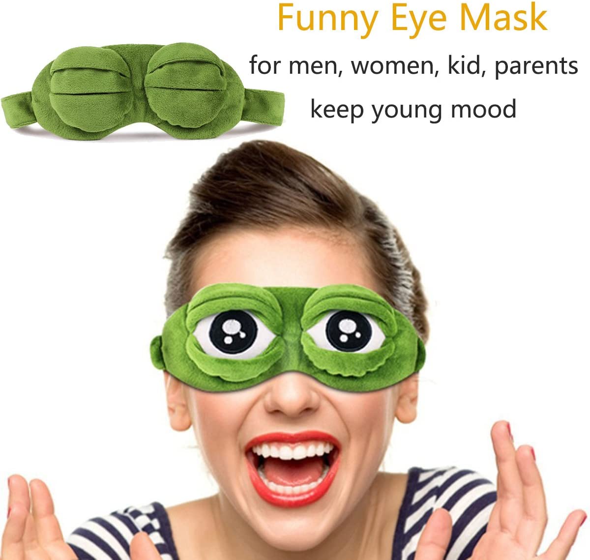 Sleep Eye Mask CLKJCAR Frog Eye Mask Funny 3D Sleeping Mask with Inner ...