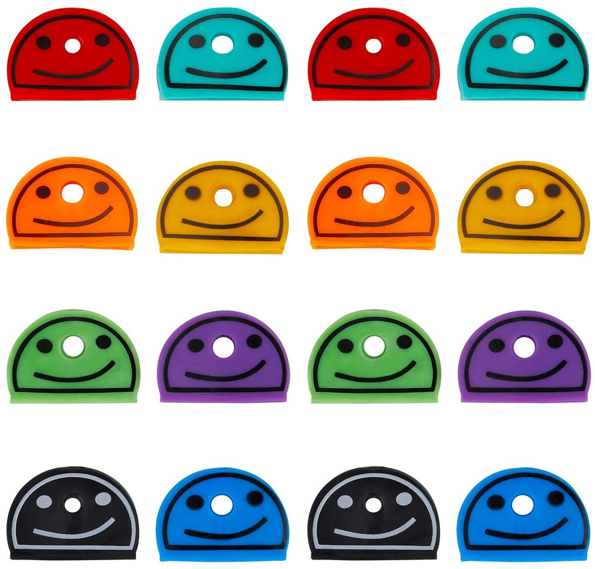 Uniclife 24 PCS Smile Face Key Cap Covers in 8 Assorted Colors for ...