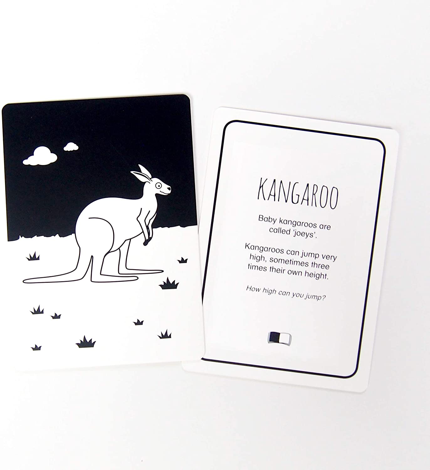 Black and White Baby Flash Cards for Toddlers – Animals from Australia ...
