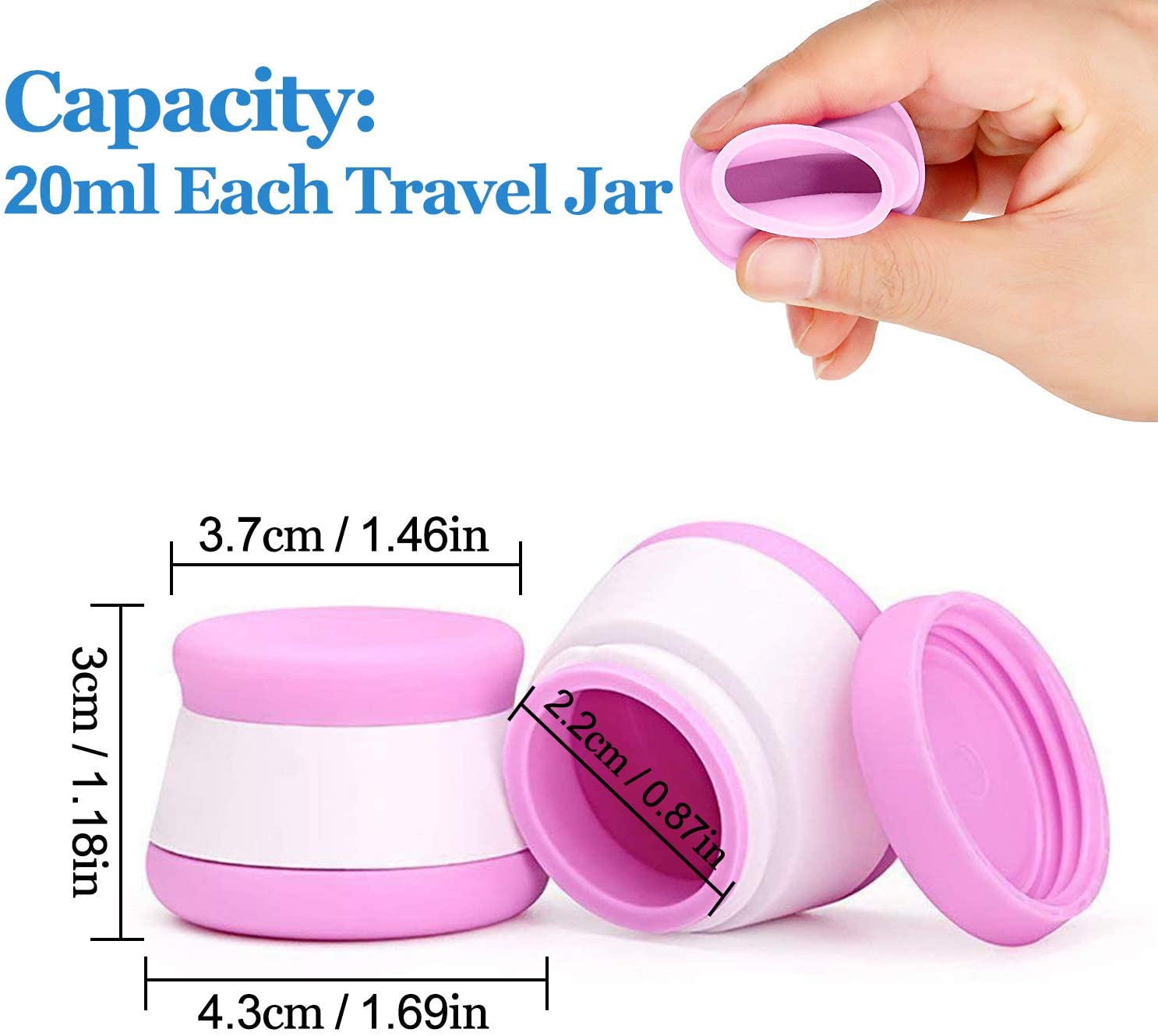 4 Pcs Travel Cosmetic Containers, Leakproof Empty Makeup Jars Travel ...
