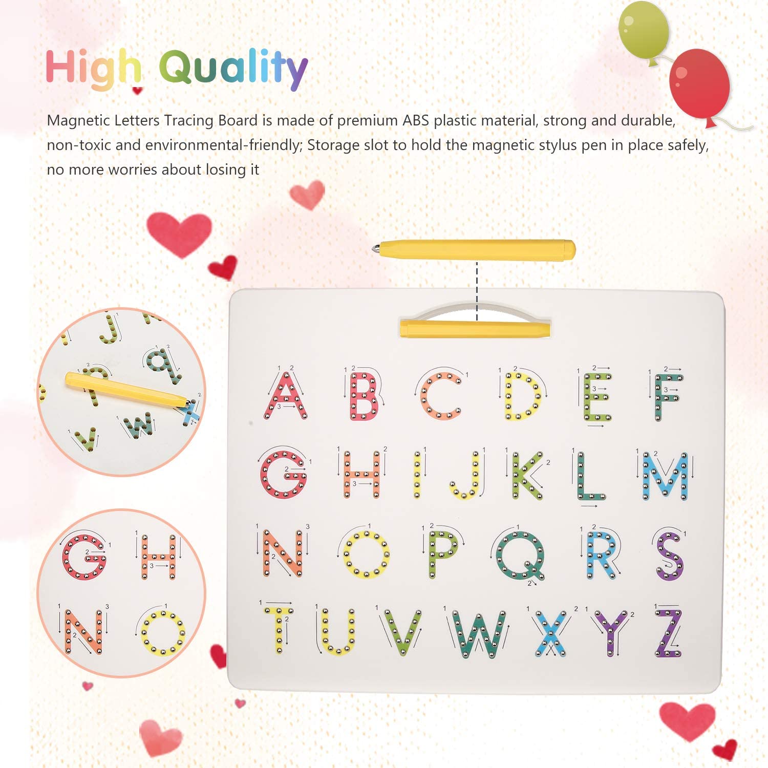 Hautton Magnetic Letters Board for Kids, A to Z (Upper/Lower Case ...