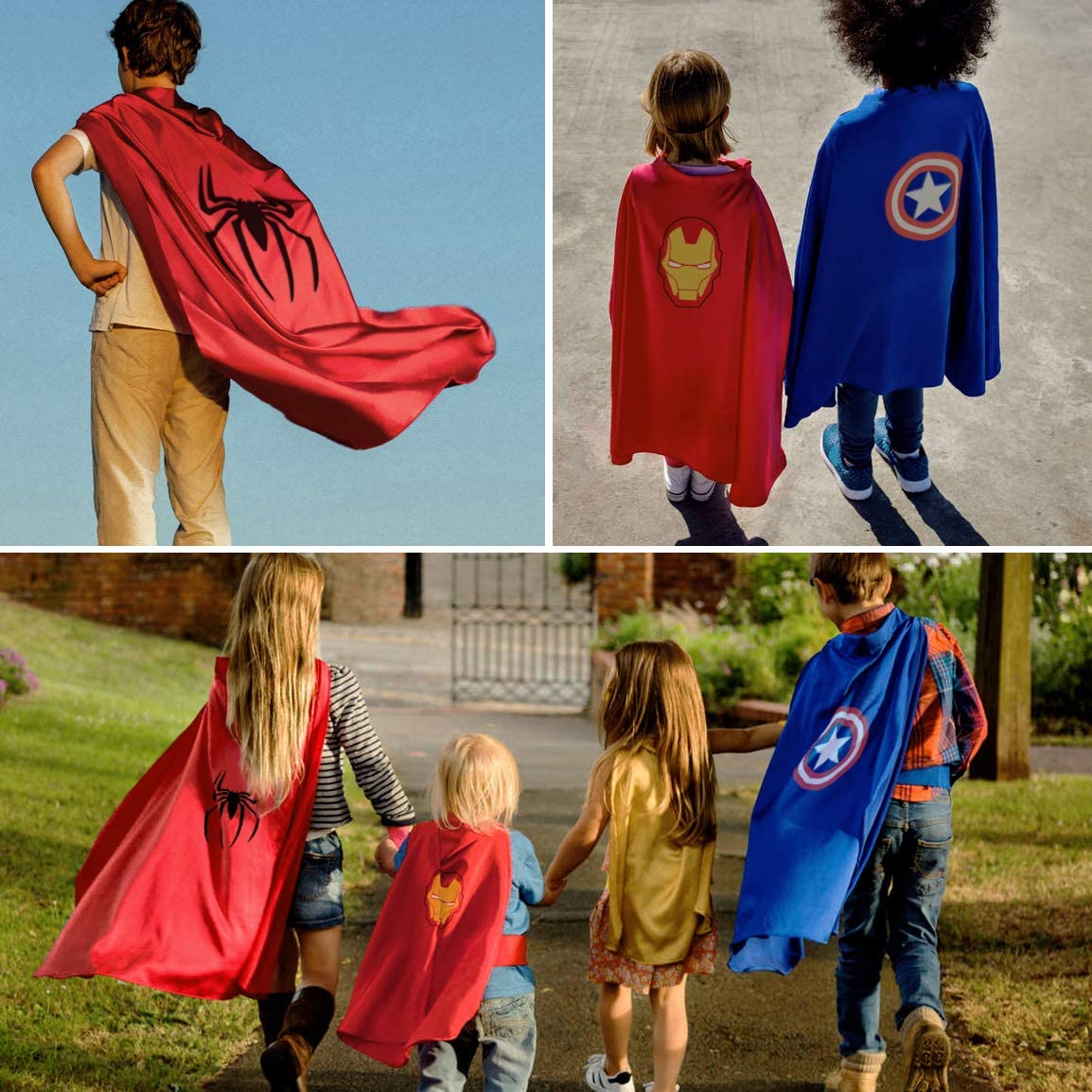 Highttoy Superhero Capes for Kids, 4 Pcs Superhero Dress Up Capes and ...